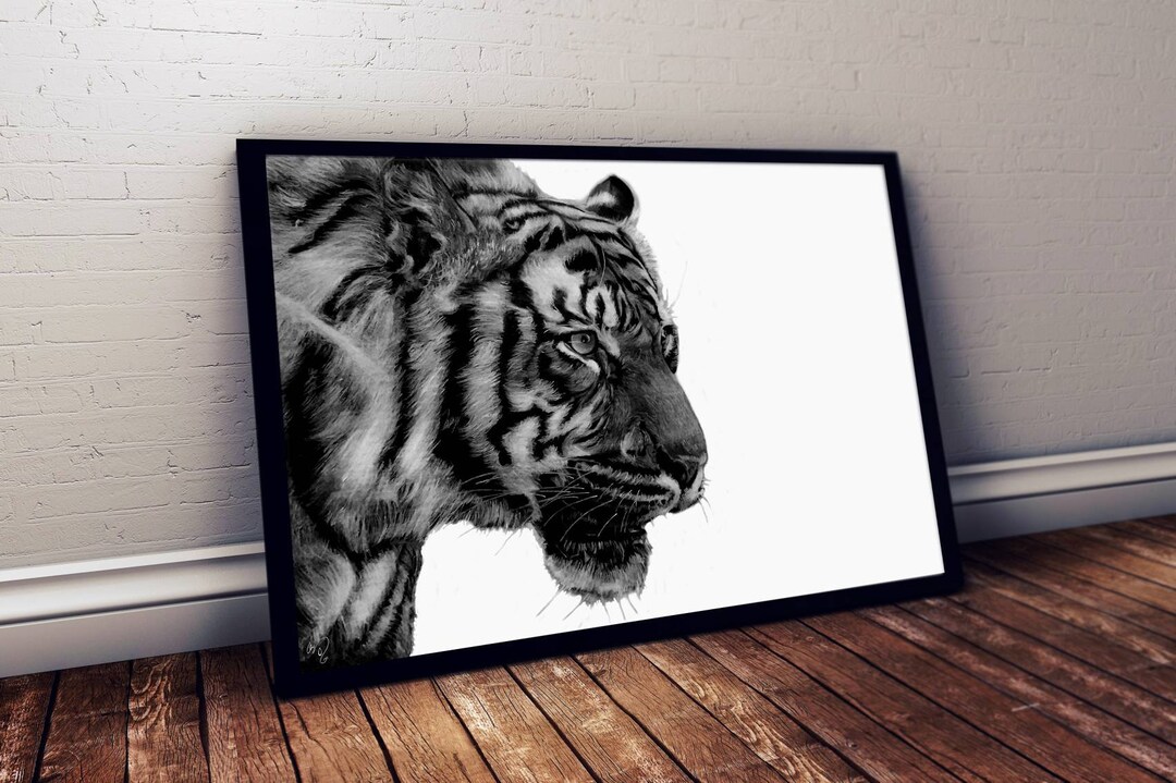 Black and White Tiger, Poster Print, Premium Matte Vertical Posters - Etsy