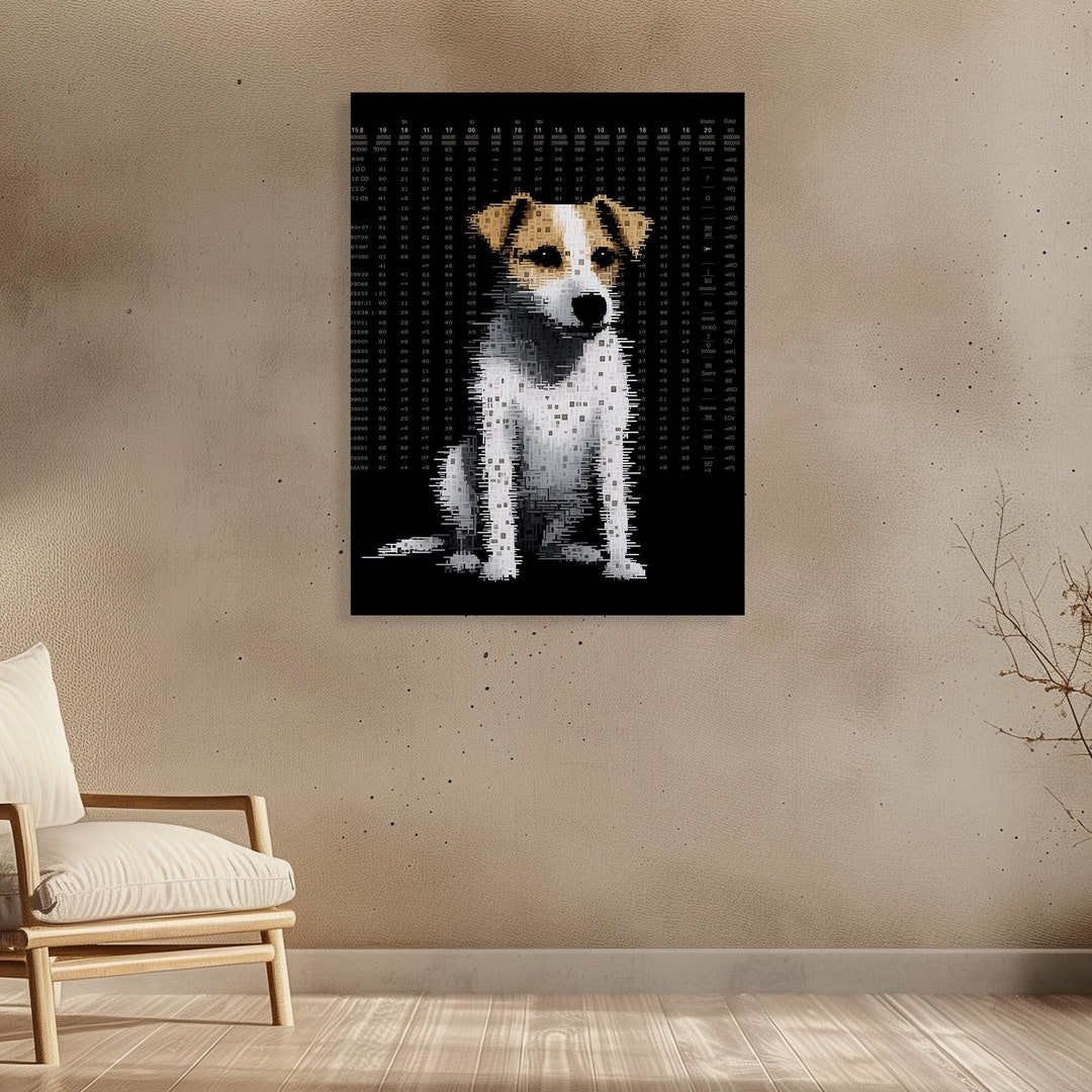 Jack Russell ASCII Portrait Wall Art: Terrier Dog Pet Buddha Egg ...