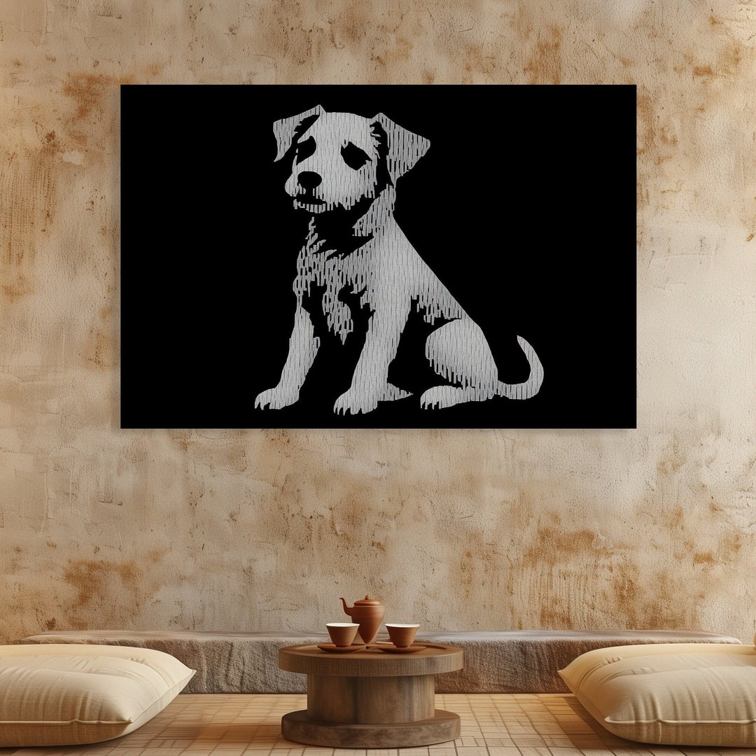 Jack Russell Terrier Black White ASCII Wall Art: Dog Buddha Egg ...