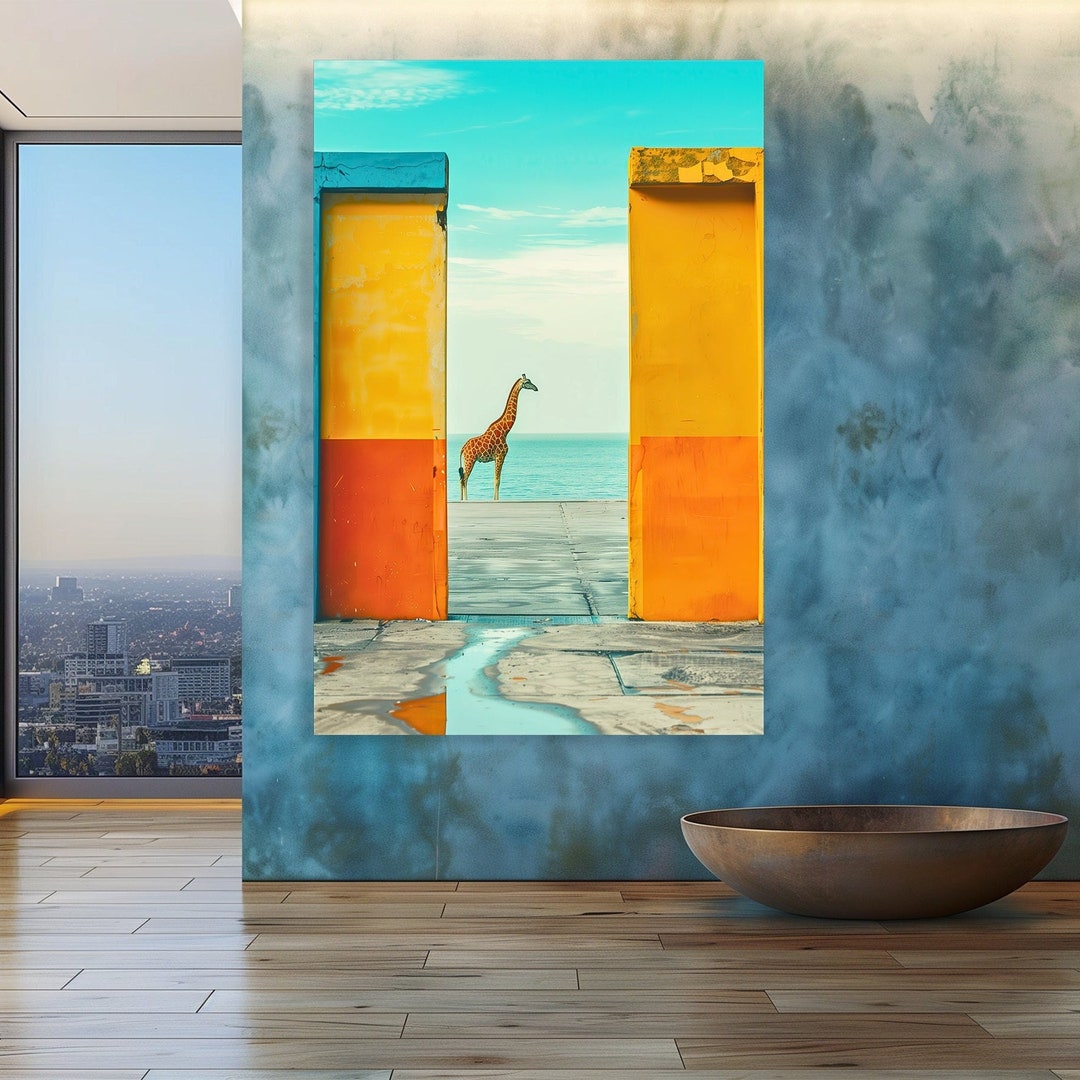 Trippy Giraffe Summer Wall Art: Doors of Perception | Buddha Egg Canvas ...