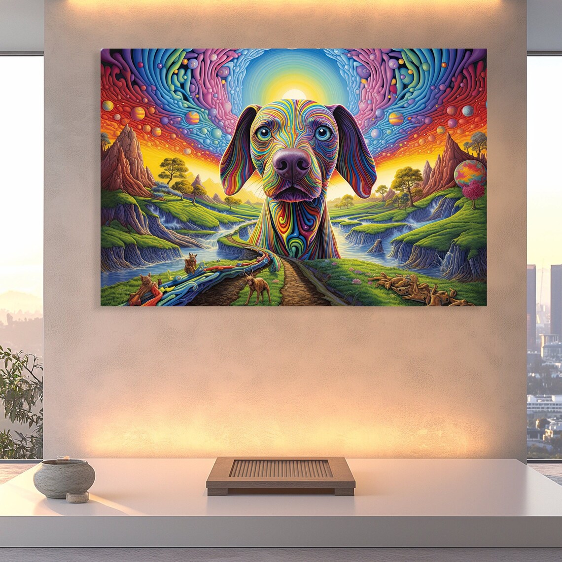 Psychedelic Dog Park Wall Art: Aley Grey Trippy Style Buddha Egg ...
