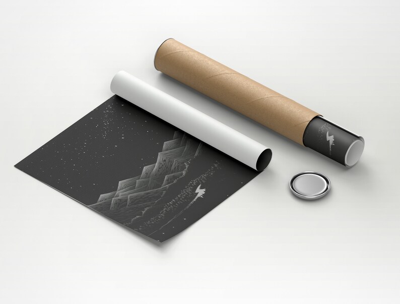 Starry Night ASCII Wall Art: Mountain Night Landscape Buddha Egg ...