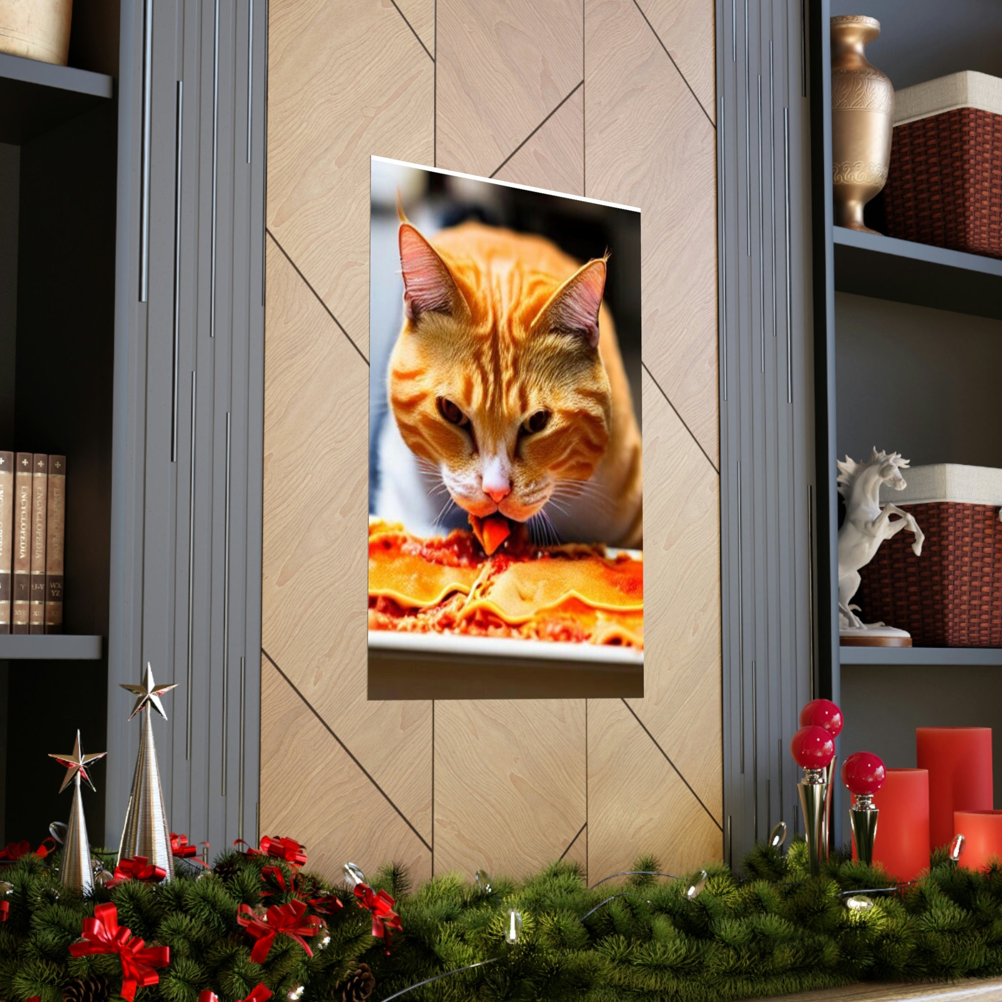 Real Life Garfield the Cat Eating Lasagna - Museum Quality Premium ...