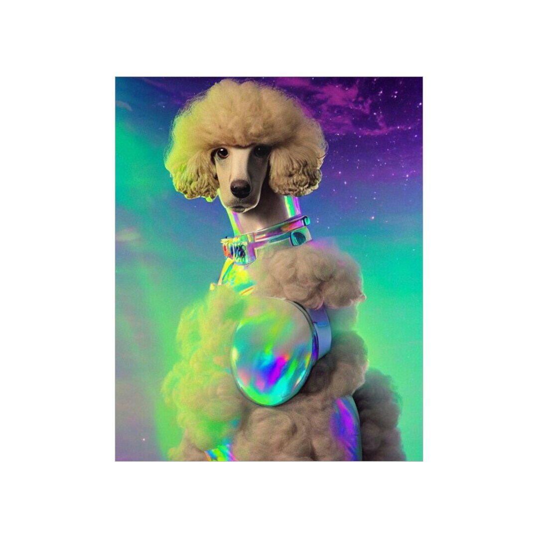 Holographic Iridescent Space Poodle - Premium Museum Quality Poster - Etsy