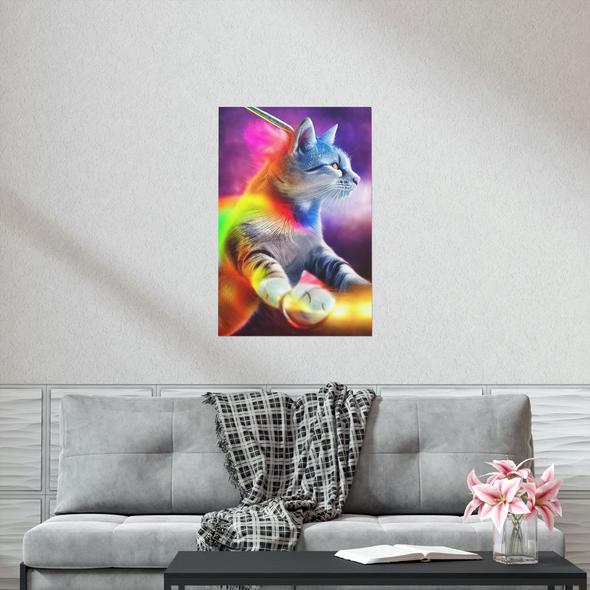 Superhero Rainbow Hue Unicorn Cat Museum Quality Poster - Etsy