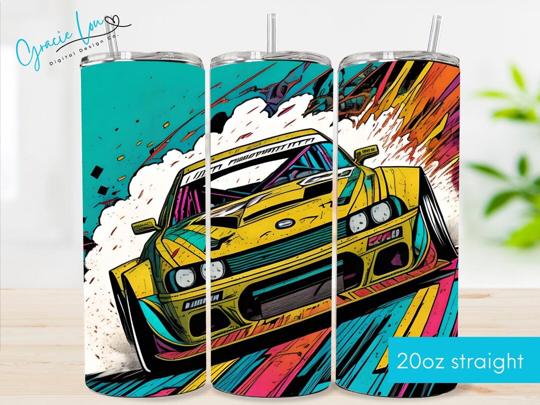 Graffiti Race Car Tumbler Wrap Png, 20 Oz Skinny Tumbler Sublimation ...