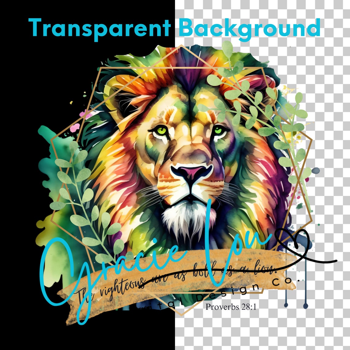 The Righteous Are as Bold as A Lion Png Colorful Popular Sublimation ...