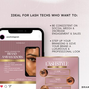 50 Lash Tech Instagram Posts Templates, Eyelash Extension Business ...
