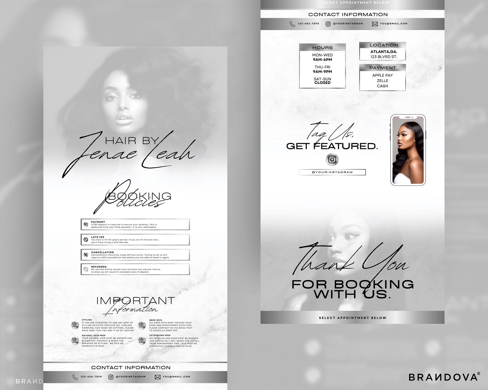 Hair Acuity Scheduling Site Template, Hairstylist Editable DIY Booking ...