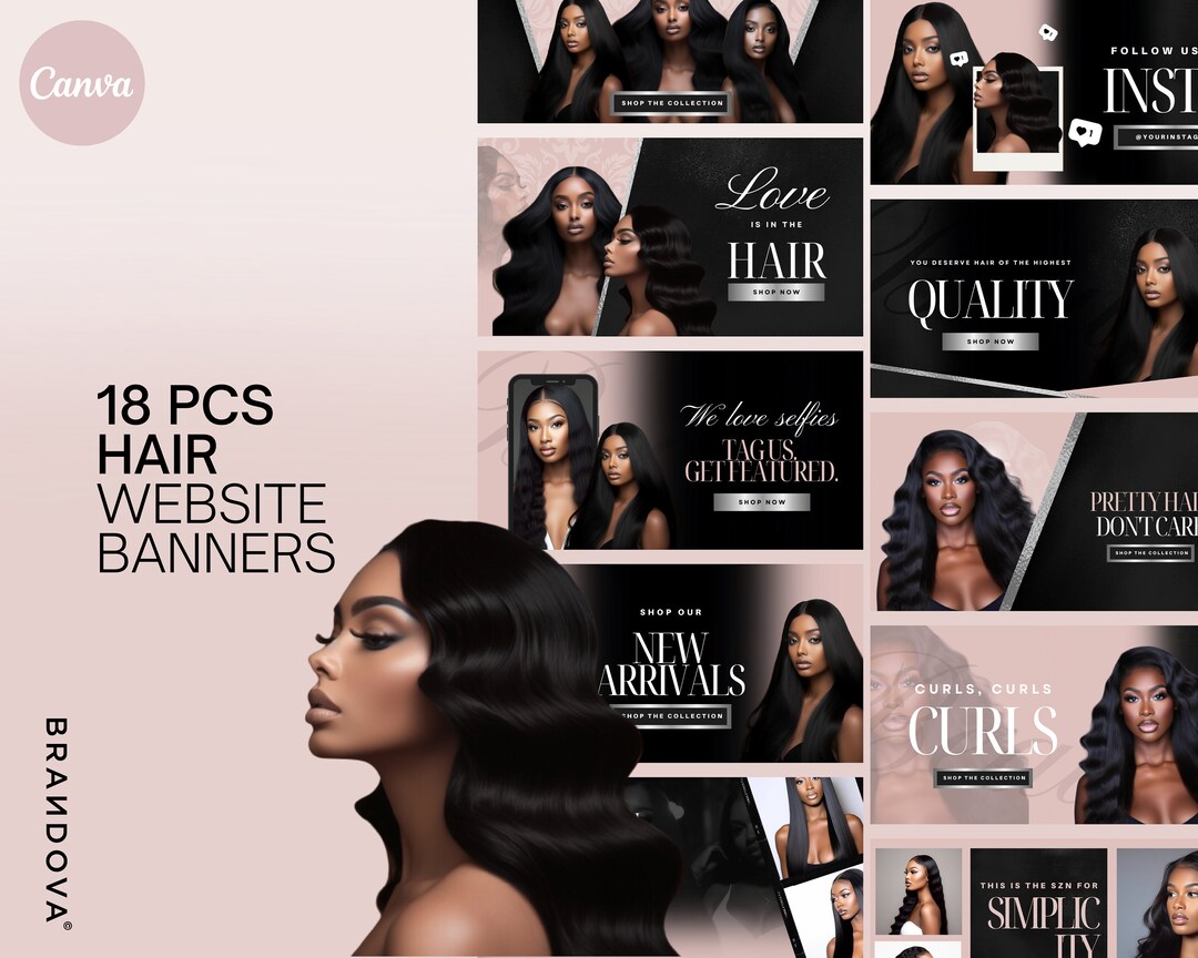 18 HAIR WEB BANNERS Pack | Hair Boutique Web Banners | Hairstylist ...