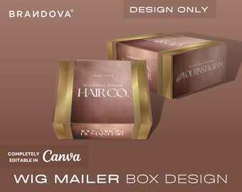Wig Mailer Box Design Lace Front & Bundles Box Packaging Design DIY ...