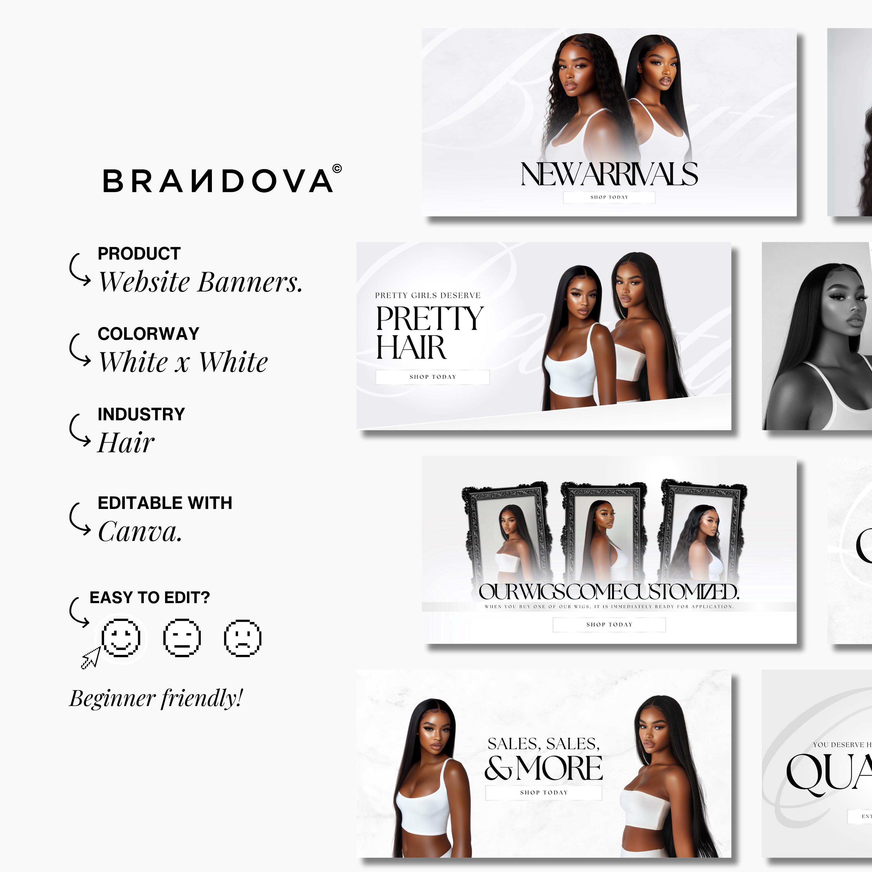 MEGA BUNDLE, 100 Hair Website Templates for Shopify, Wix, Sleek Hair ...
