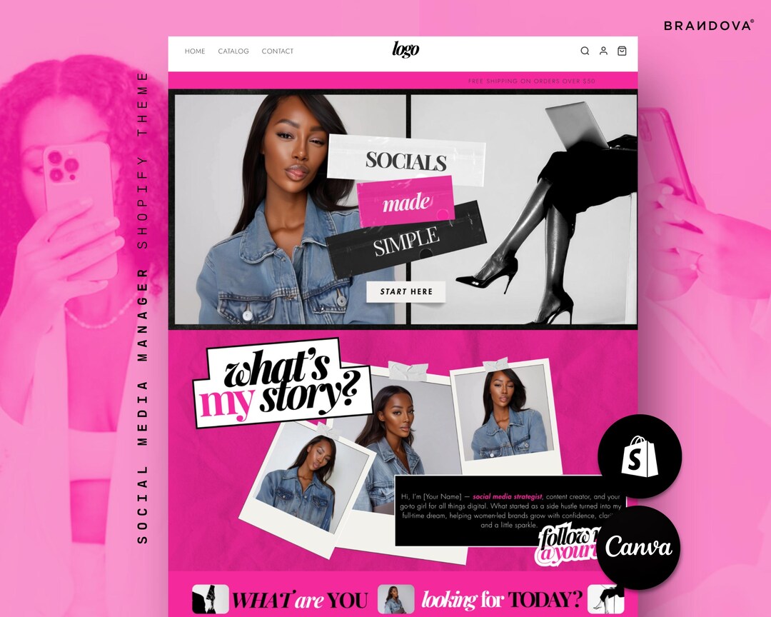 Saphyra | Social Media Manager Shopify Theme, Website Template for ...
