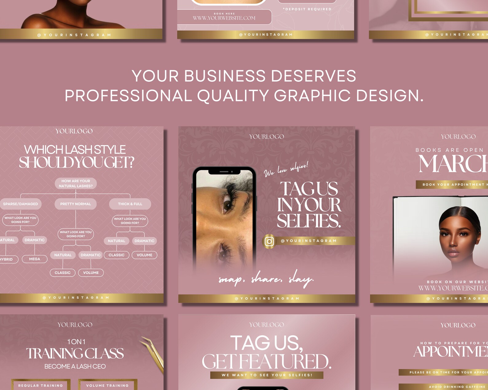 50 Lash Tech Instagram Posts Templates Eyelash Extension - Etsy