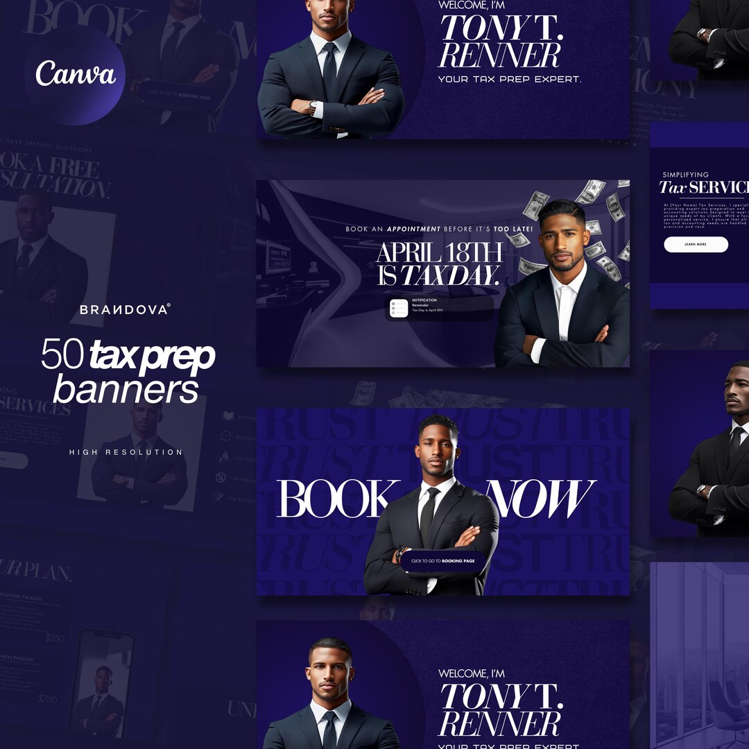 50 Tax Prep Templates Pack, Accountant Templates, Corporate Business ...