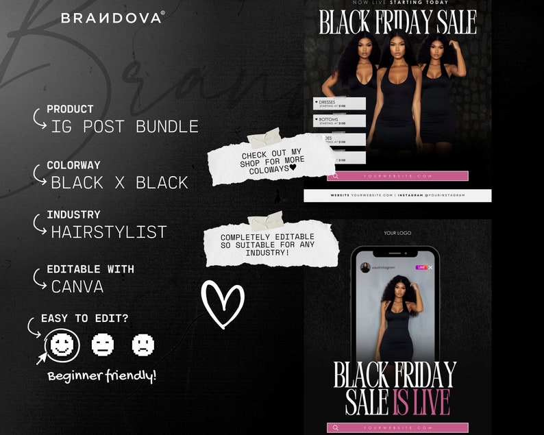 Fashion IG Posts Pack, Boutique E-flyer Templates, Clothing Boutique ...