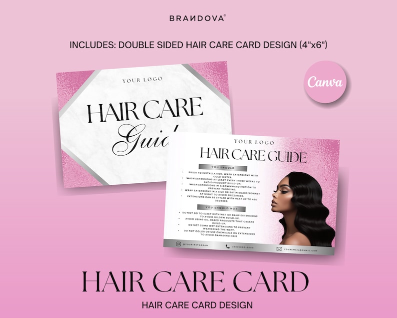 Pink Hair Template Branding Business Kit Pack | Hairstylist | Business ...