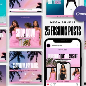Boutique Branding Kit Instagram Post Templates Luxury Fashion ...