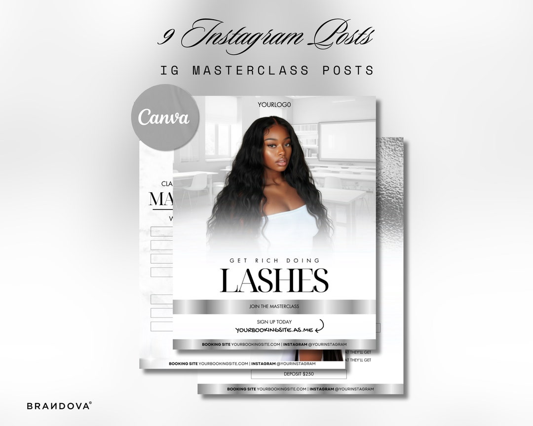 Masterclass Instagram Post, Hair, Hairstylist IG Flyer, Lash Tech ...