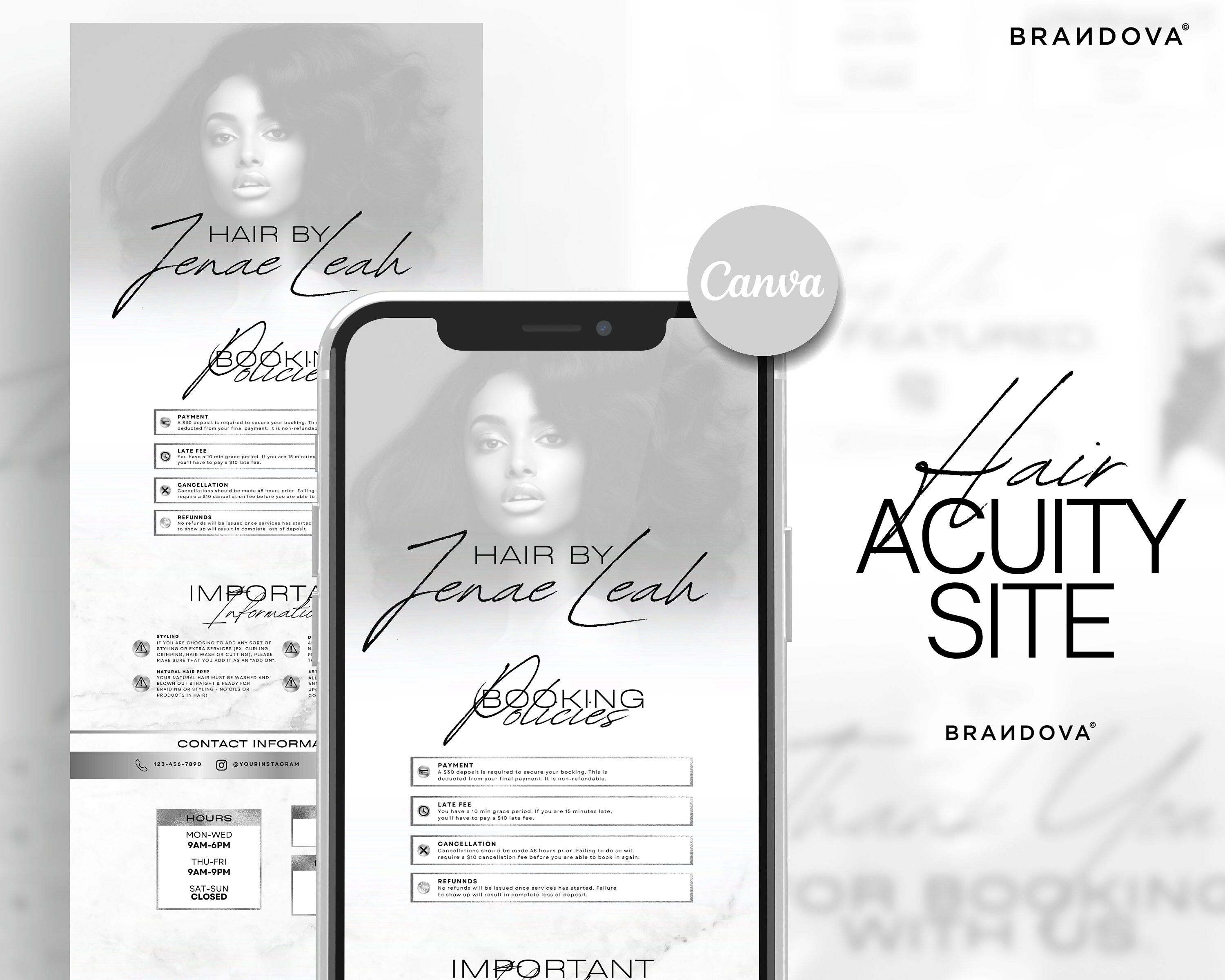 Hair Acuity Scheduling Site Template, Hairstylist Editable DIY Booking ...