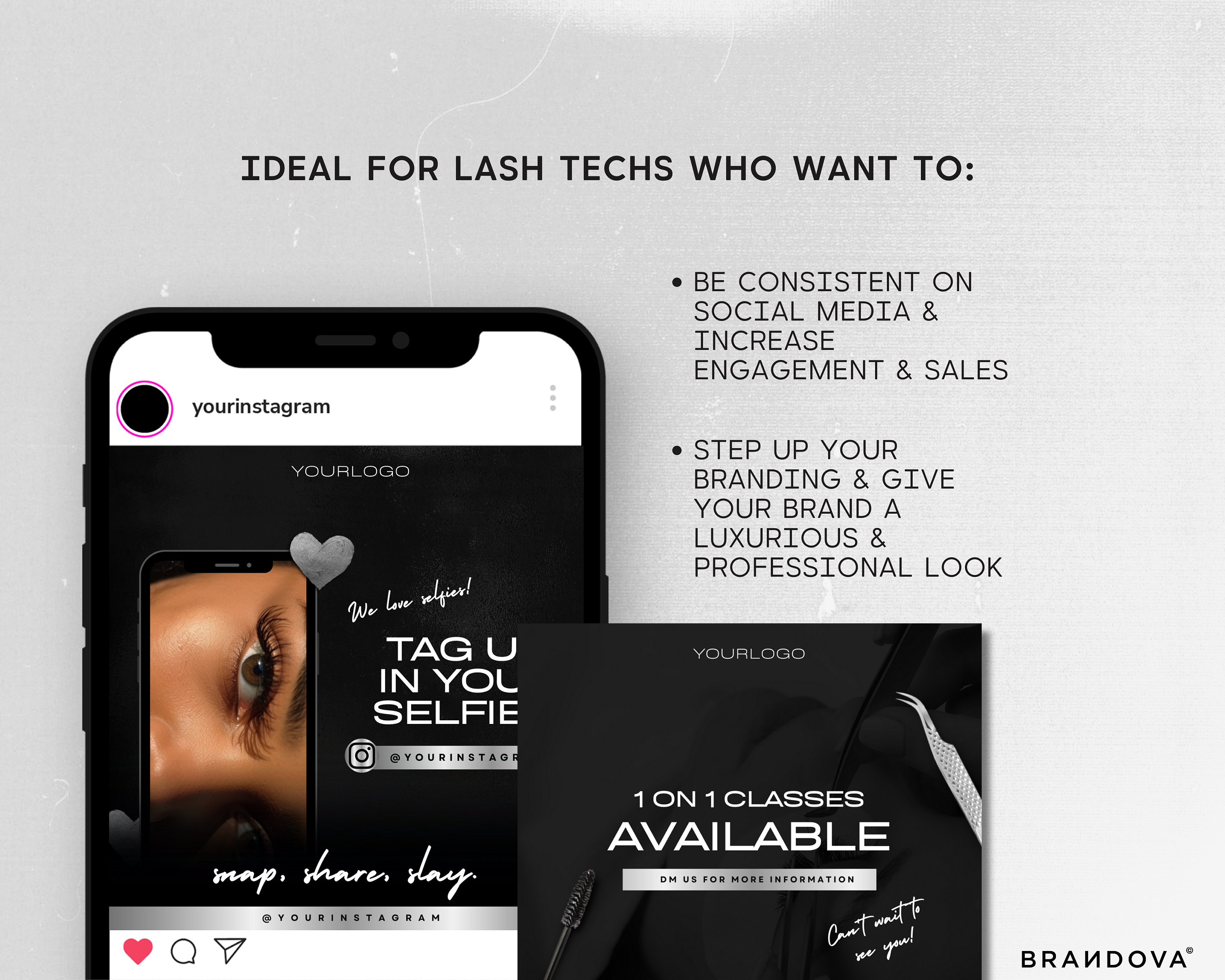 Lash Tech Instagram Posts Templates Bundle Eyelash Extension Business ...