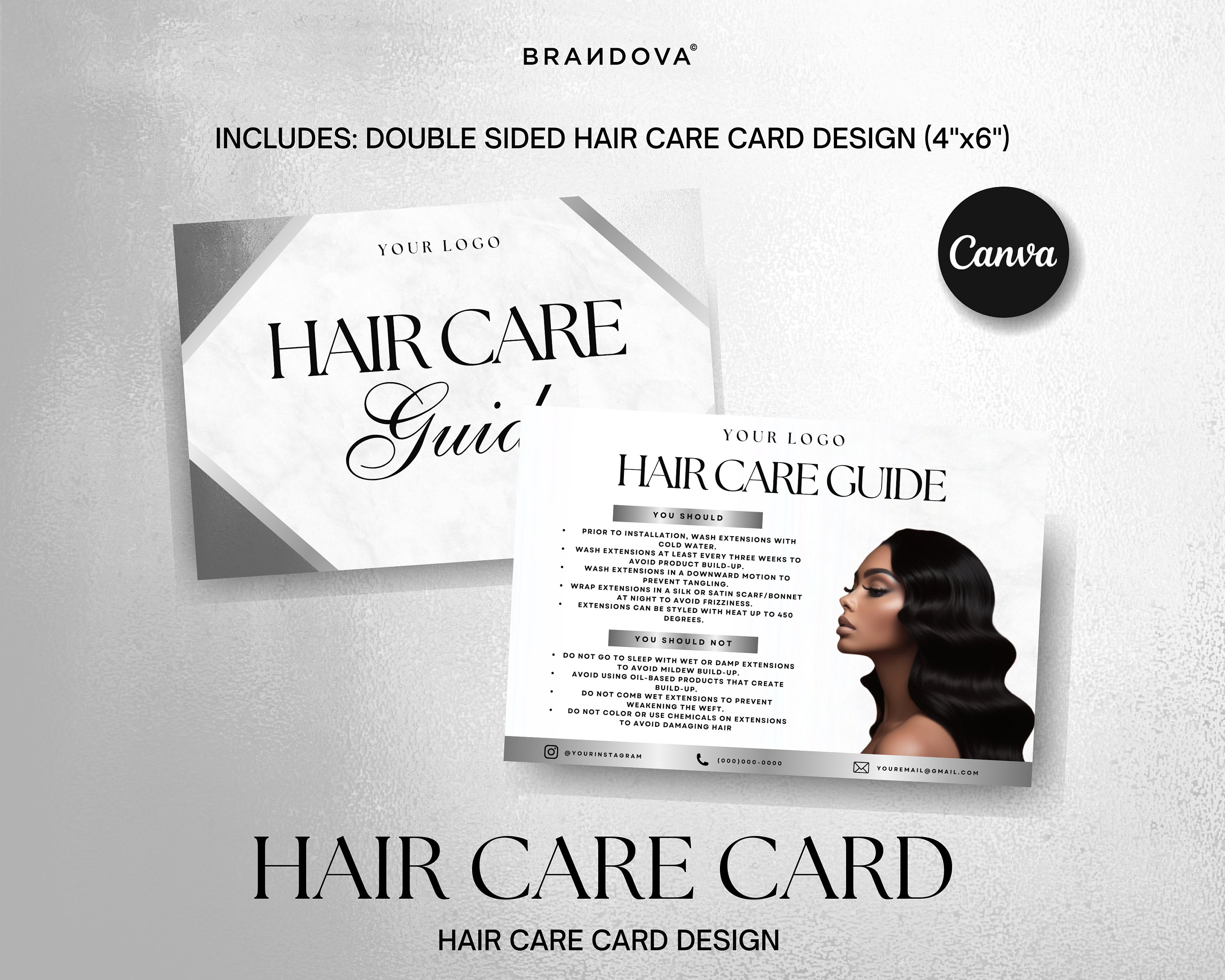 Hair Branding Business Silver Luxury Kit Pack Hairstylist Business Card ...