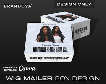 Wig Mailer Box Design | Lace Front Wig & Packaging Bundles Hair Box ...
