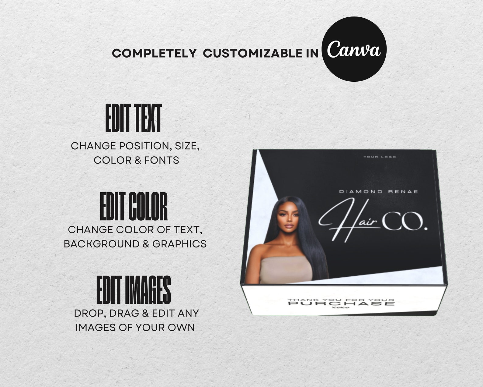 Wig Mailer Box Design | Lace Front & Bundles Box Packaging Design | DIY ...