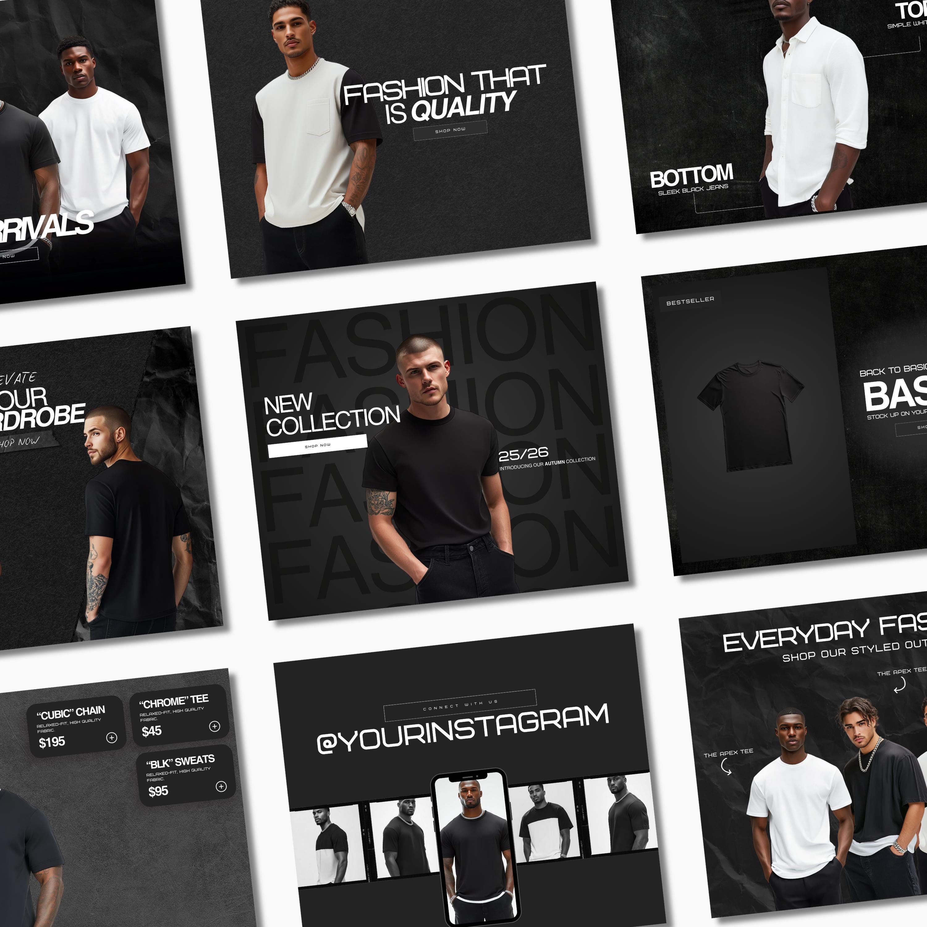 Streetwear Website Banners Templates, Clothing Website Banner Pack ...