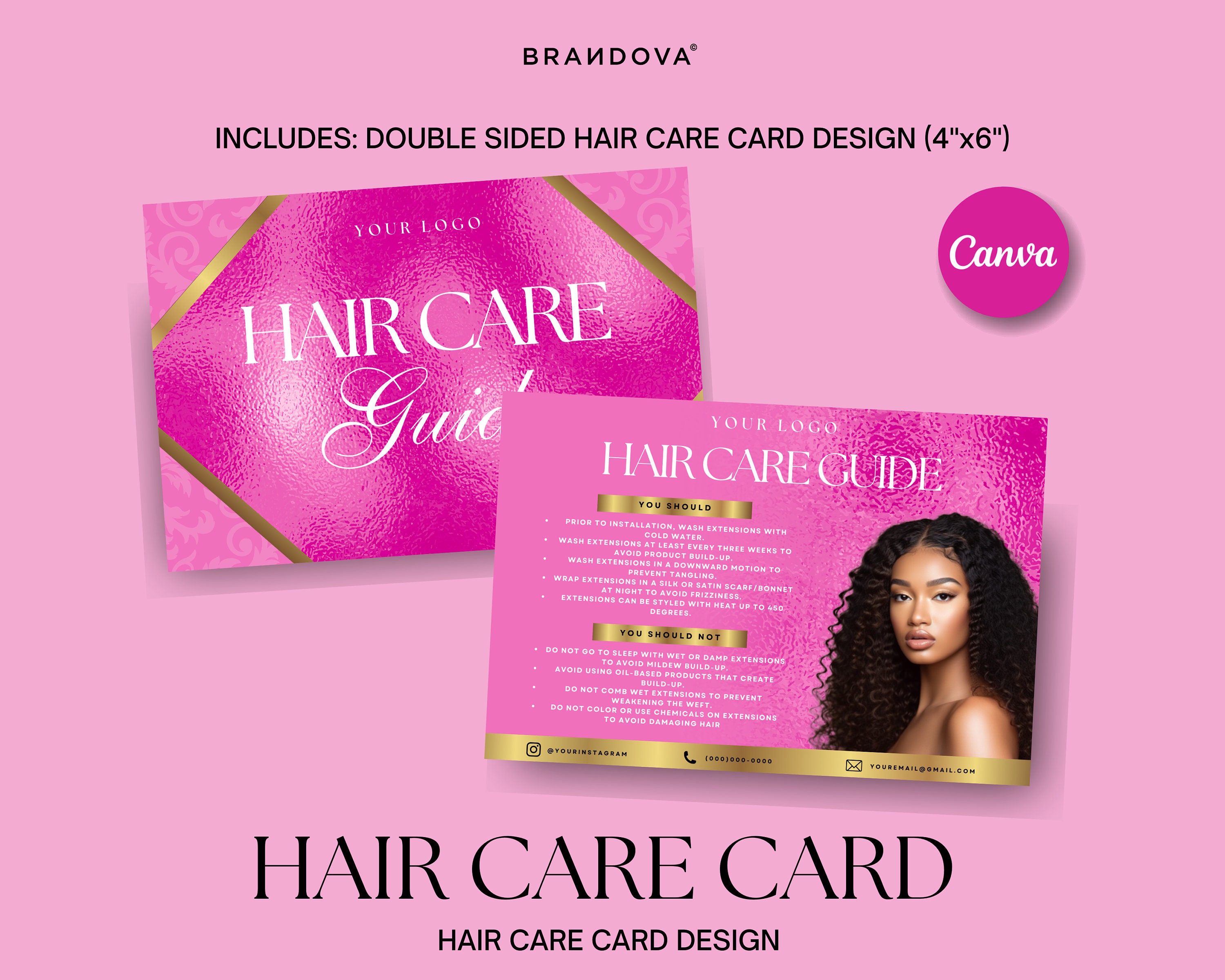 Hair Business Kit Template | Hairstylist Design | Business Card | Thank ...