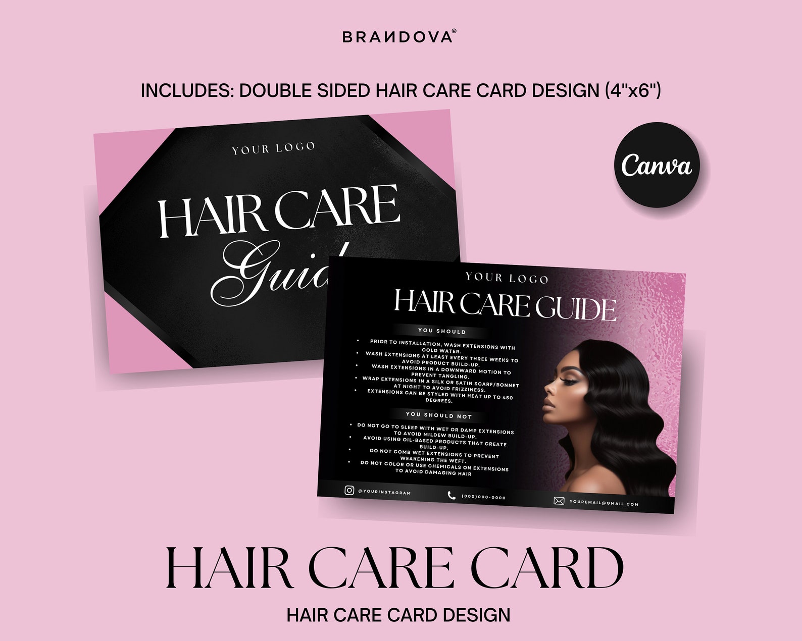 Hair Branding Business Pink Luxury Kit Pack | Hairstylist | Business ...