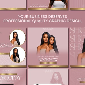 50 Pack Luxury Hair IG Flyers Templates | Hairstylist Branding Flyers ...