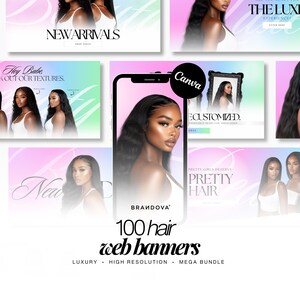 100 Hair Boutique Web Banner Templates, Hair Shopify Lace Front Website ...