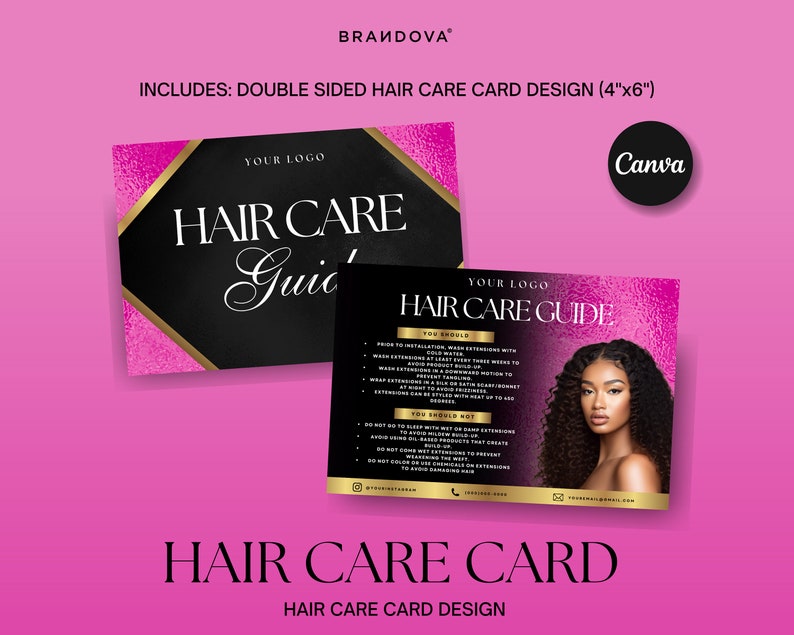 Pink Hair Template Branding Business Kit Pack | Hairstylist | Business ...