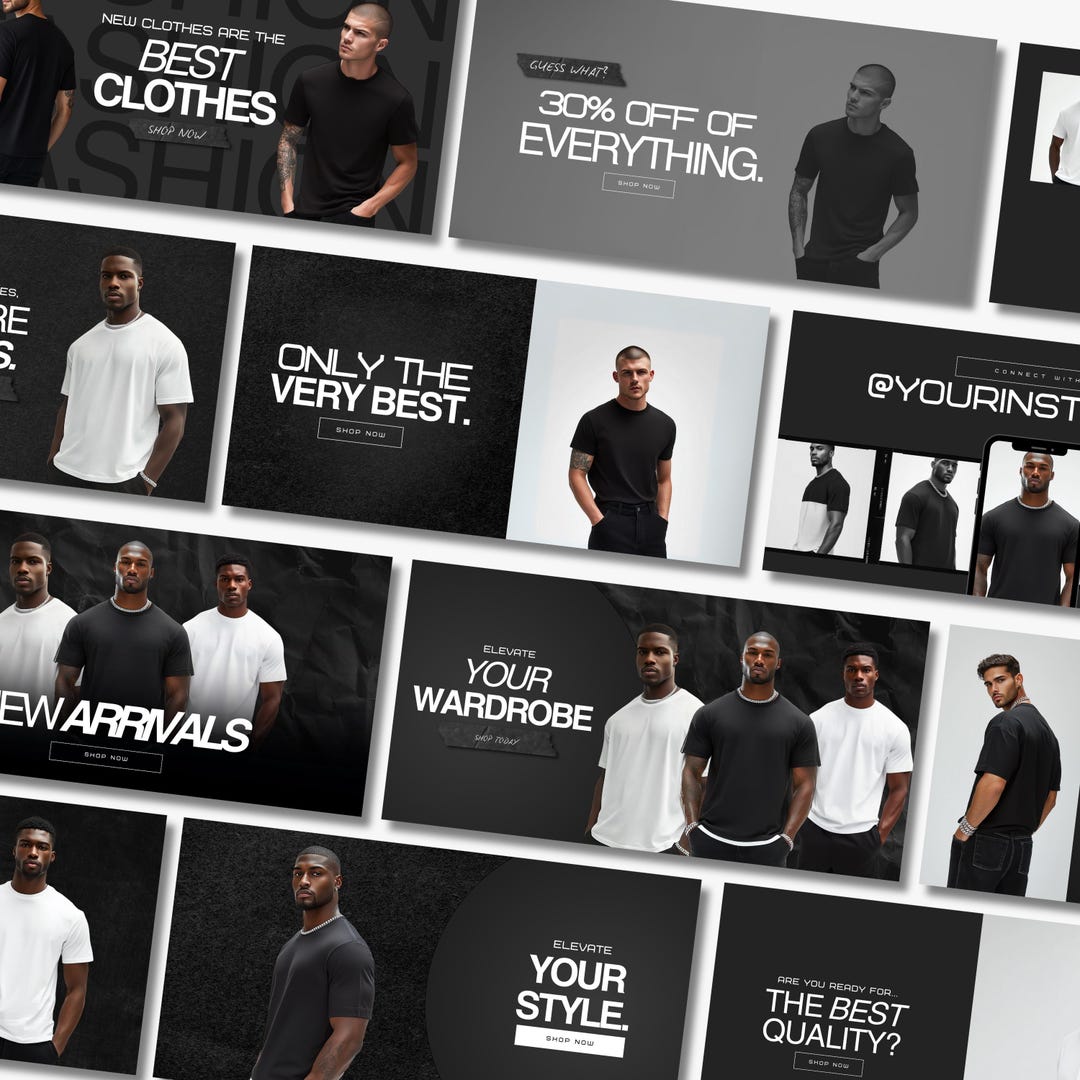 Streetwear Website Banners Templates, Clothing Website Banner Pack ...