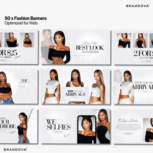 100 X Fashion Web Banners Templates, Clothing Website Banner Pack ...