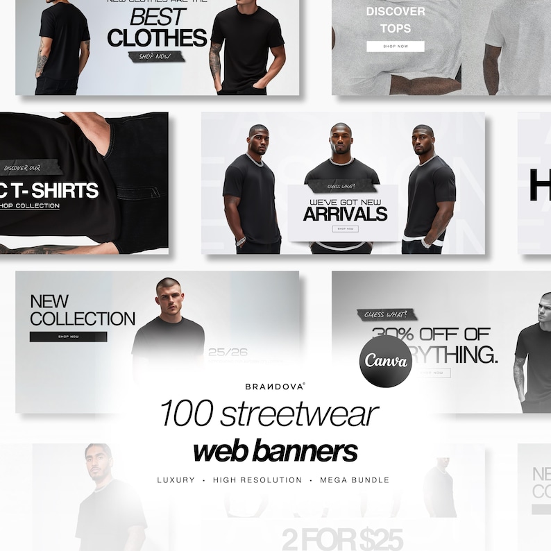 100 X Streetwear Website Templates, Clothing Website Banner Pack ...