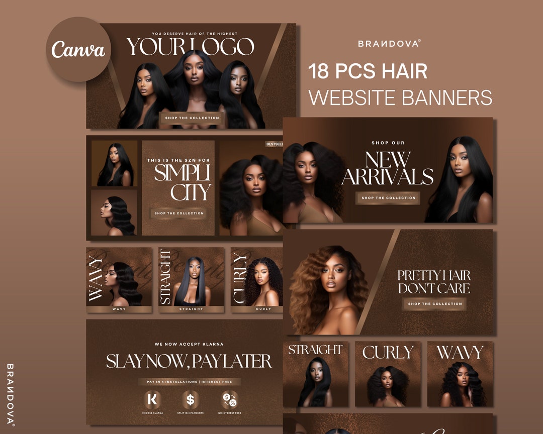 18 HAIR WEB BANNERS | Hair Boutique Web Banners | Hairstylist Shopify ...