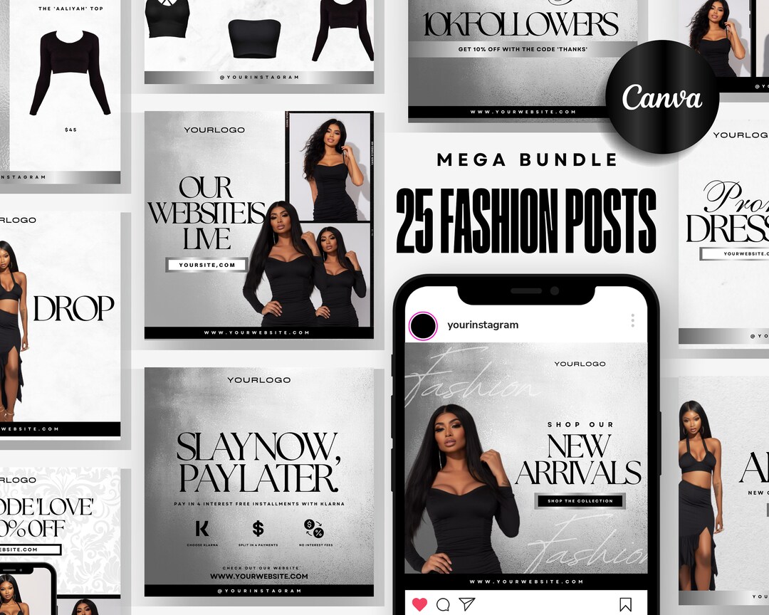 25 FASHION CONTENT TEMPLATES | Fashion Business Branding | Diy Canva ...