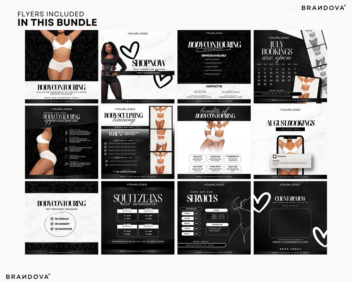 Body Contoring Instagram Post Templates Body Contouring Social Media ...