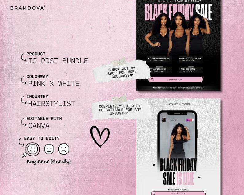 9 Black Friday IG Posts, Boutique Flyer Templates, Clothing Boutique ...