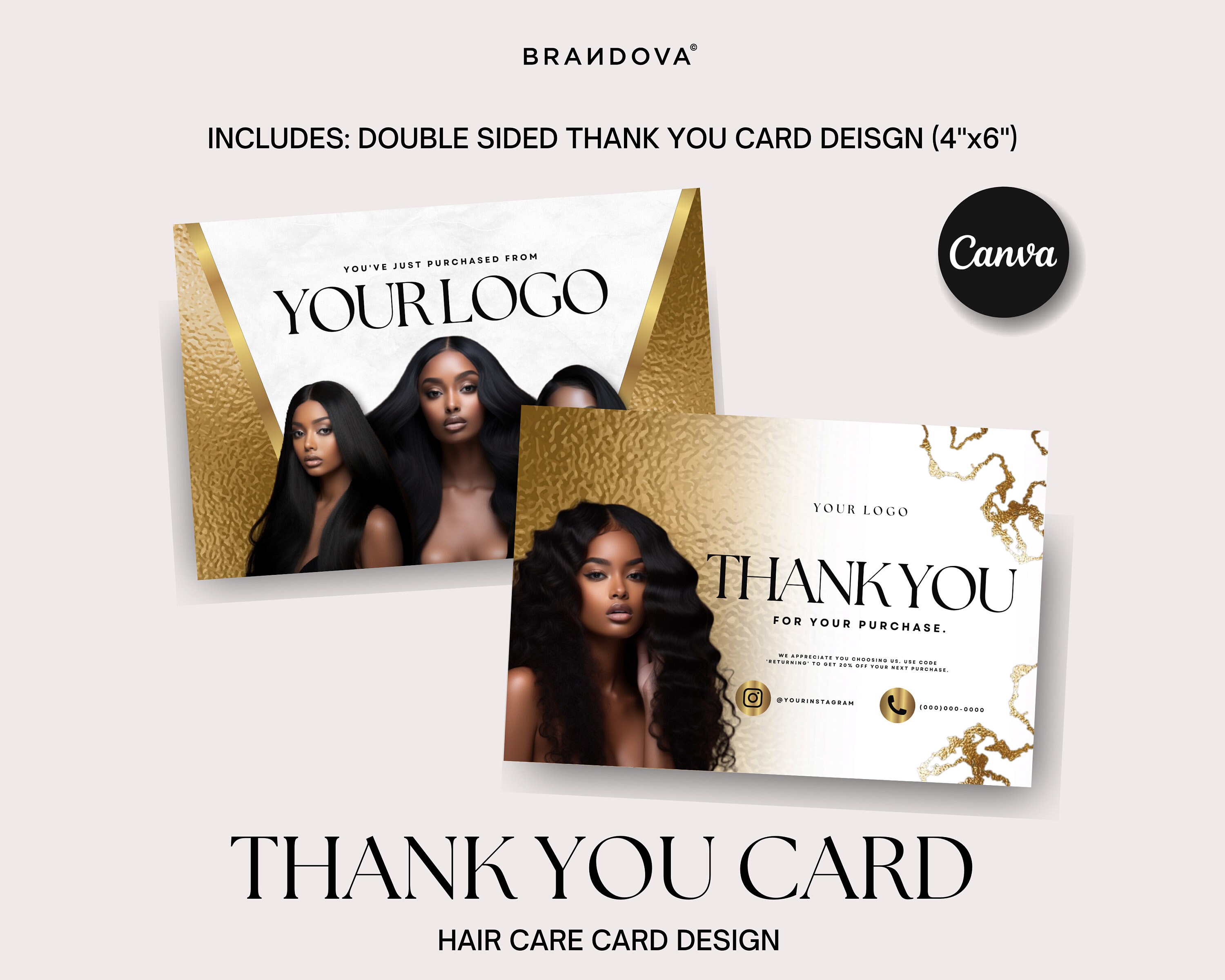 Hair Branding Business Kit Template | Hairstylist Gold Design| Business ...