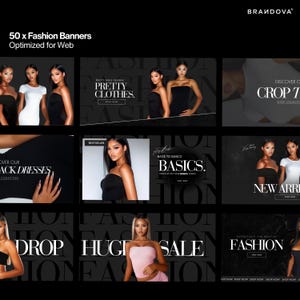 100 X Fashion Web Banners Bundle, Clothing Website Banner Pack ...