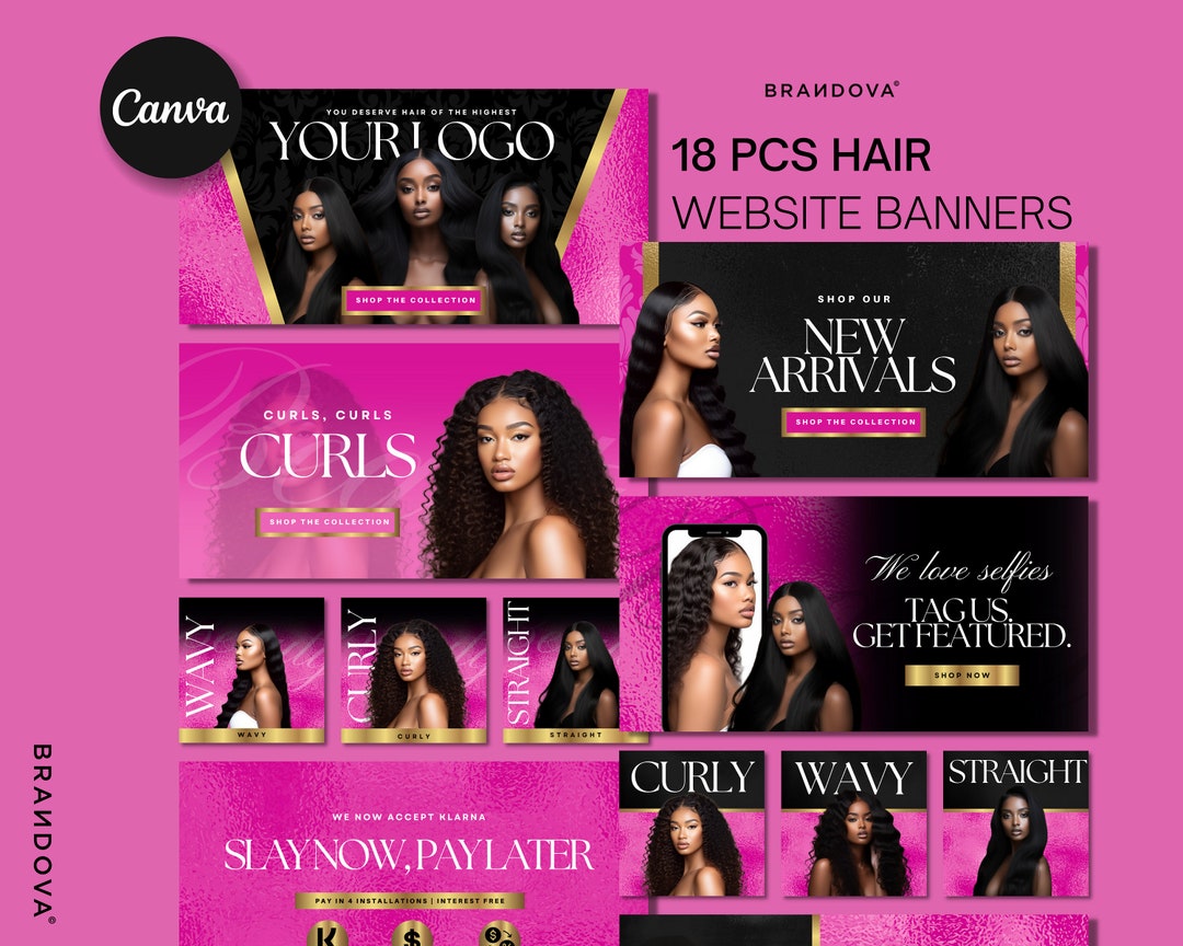 18 WEB BANNERS HAIR Boutique Pack Diy Website Website Banners ...
