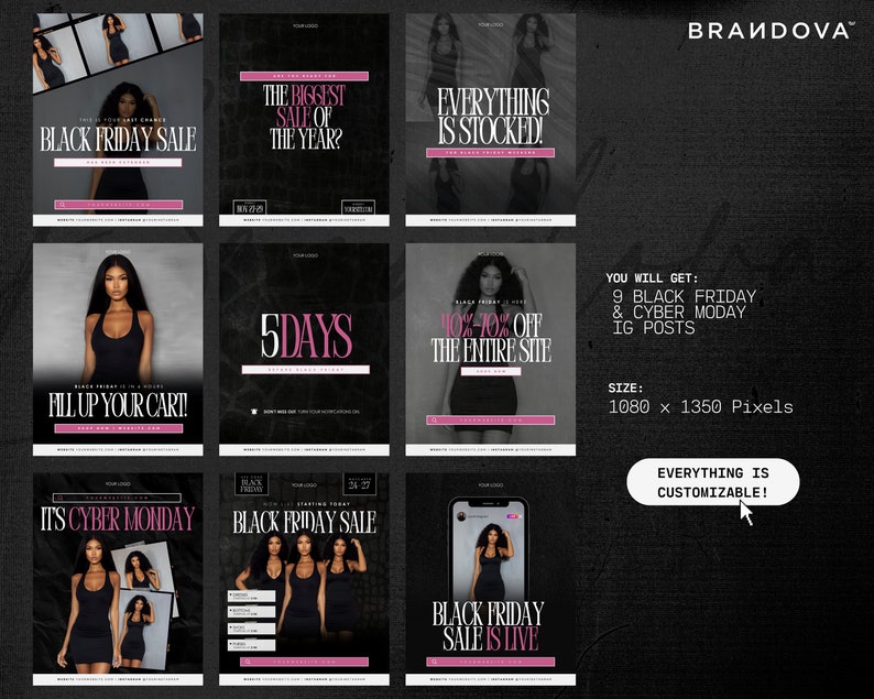 Fashion IG Posts Pack, Boutique E-flyer Templates, Clothing Boutique ...