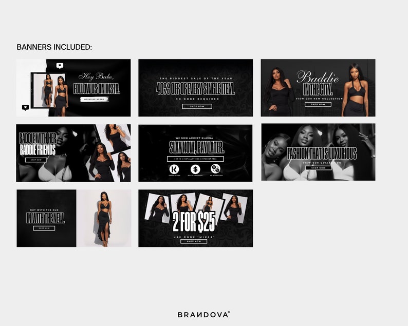 26 Web Banners Boutique Banner Set | DIY Shopify Web Banners | Canva ...
