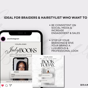 Hair Instagram Content | Braiding Hair Business Branding | Diy Canva ...