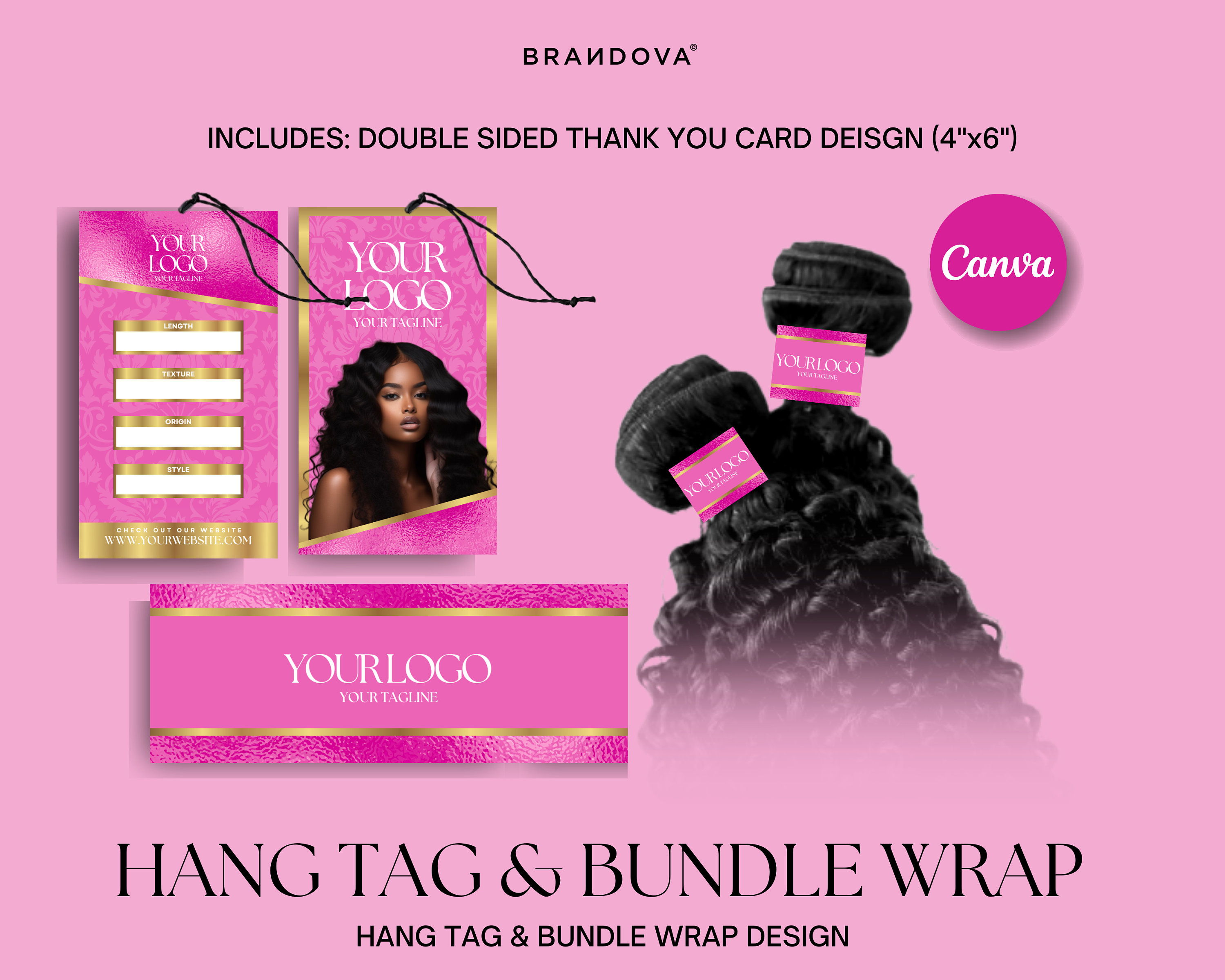 Hair Business Kit Template | Hairstylist Design | Business Card | Thank ...