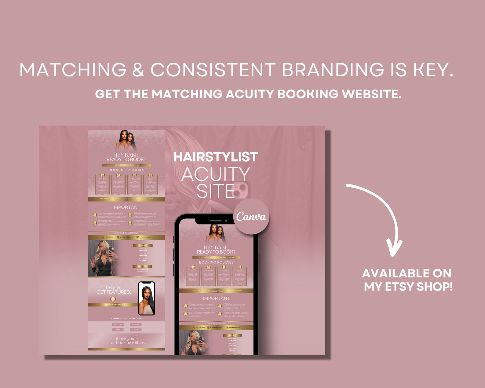 50 Pack Luxury Hair IG Flyers Templates | Hairstylist Branding Flyers ...