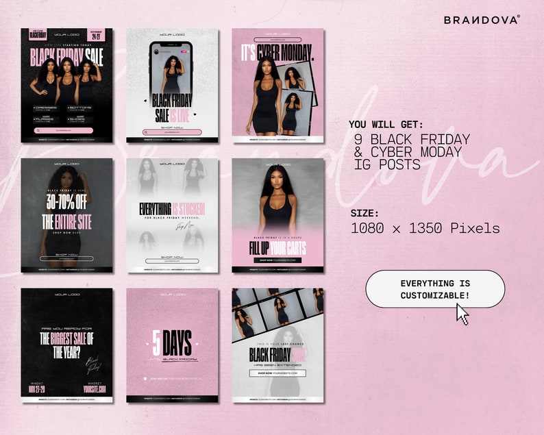 9 Black Friday IG Posts, Boutique Flyer Templates, Clothing Boutique ...